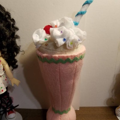 PDF Pattern for Milkshake Plushie Felt Food Crafts Dessert Felt Plushie ...