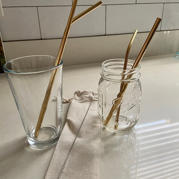 6 Piece Silver Stainless Steel Straw | Silver Metal Straw | Party Straw ...