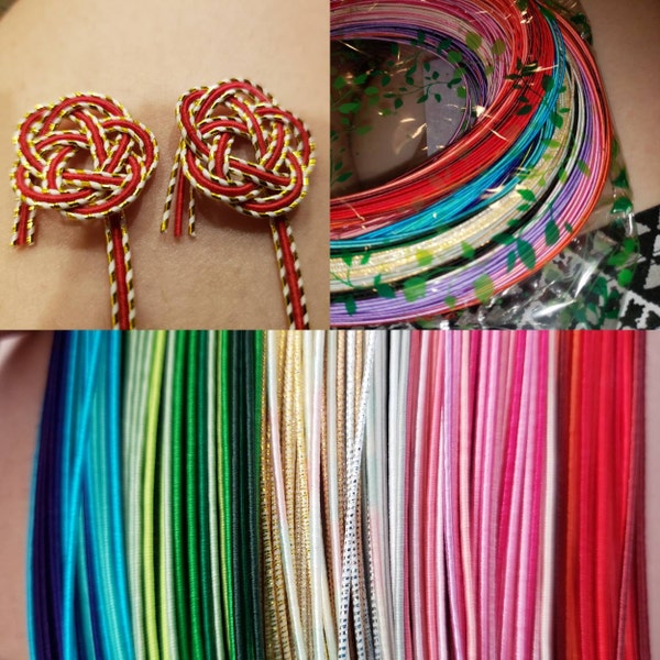 Mizuhiki Pink+purple Colors, Paper Strings, Mizuhiki 9colors×5 ...