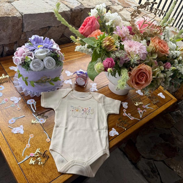 Wildflower Paper Confetti 50 Pieces Baby in Bloom Shower Decoration ...