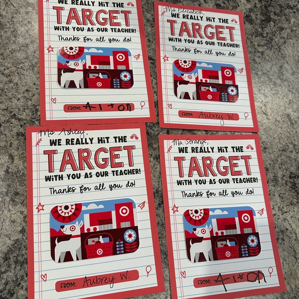 Teacher Target Gift Card Holder - Teacher Appreciation - Teacher Thank ...