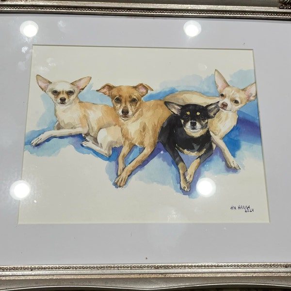 Multiple Pet Portraits, Custom Dog Portraits, Custom Pet Portraits ...