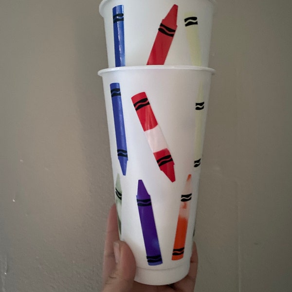 Teacher Personalized Gift - Color Changing Crayons Cold Cup - Daycare ...