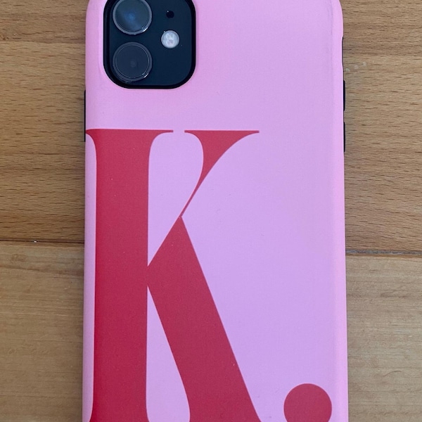 Personalised Large Initial Phone Case for iPhone 17 16 15 14 13 12 11 ...