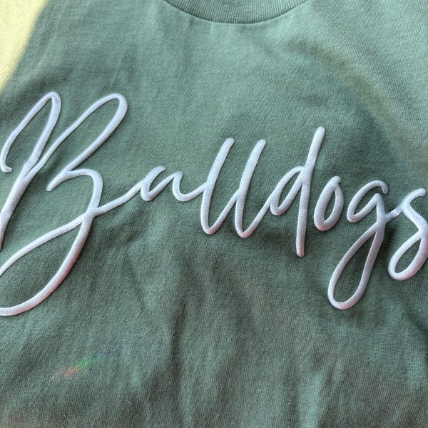Custom Puff Print Team Name T-shirt, Embossed Design Customized ...