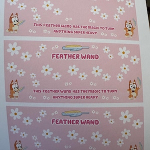 Feather Wand Party Favor Printable | Bluey | Bluey Party Decorations ...