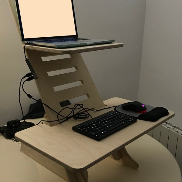 Dual Printer Stand. Wood Monitor Stand. Computer Screen Riser, Desk ...