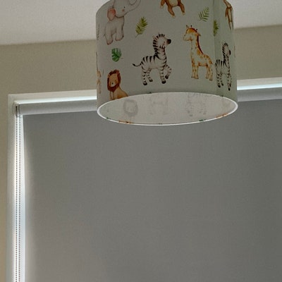Safari Lamp Shade Elephant Giraffe Home Decor Ocean Lampshade Table ...