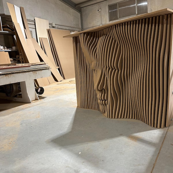 Parametric Art Wavy Wooden Panel and Modern TV Unit Design - CNC Router ...