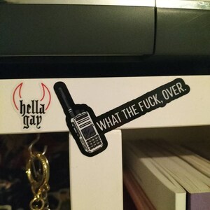 WTF, Over Black Vinyl Sticker, Funny Stickers, Sarcastic Stickers, Meme ...