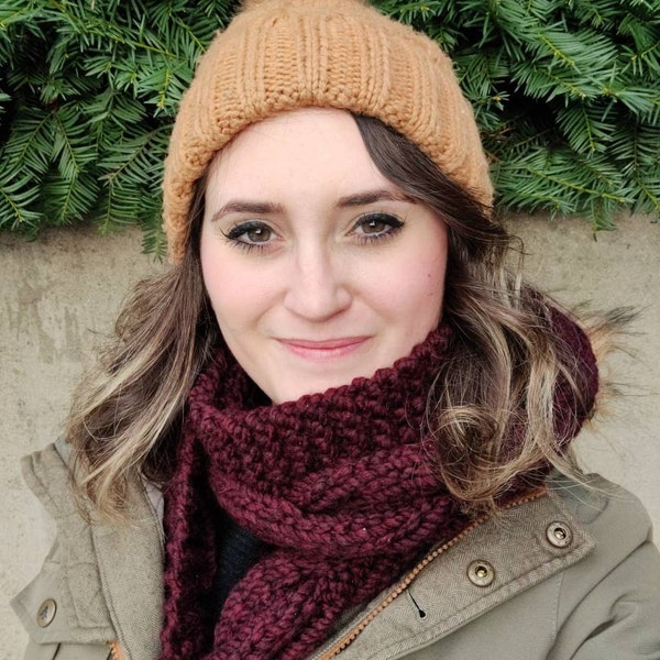 Burgundy Infinity Scarf Maroon Wool Infinity Scarf Lambswool Scarf ...