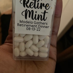 Retirement Party Favor, Retiremint Labels, Mint Label Favors ...