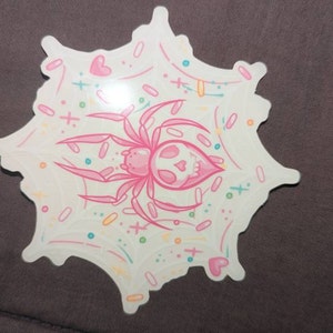 Sprinkle Spider Sticker Kawaii Art Pink Arachnid Spooky and Cute ...