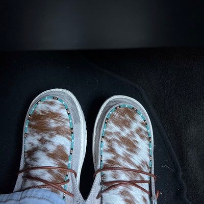 Real Cowhide Beaded Custom Shoe Cowhide Shoe Beaded Shoes - Etsy