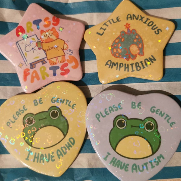 Kawaii Besties Holographic Button Badge Bundle - Etsy