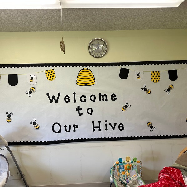 Welcome to Our Hive, Bumble Bee Themed, Pre-made Bulletin Board ...