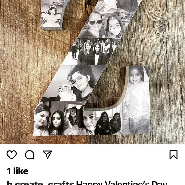 Personalised Photo Initials, Personalised Handmade Wooden Letters (15cm ...