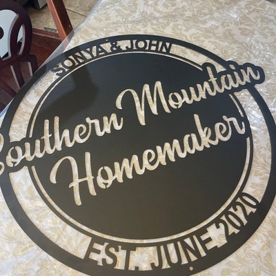 Personalized Round Address Metal Sign Modern Address Sign - Etsy