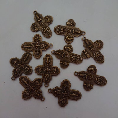 10 Pcs of Antique Bronze Scapular Cross Charms 23x29mm Double - Etsy