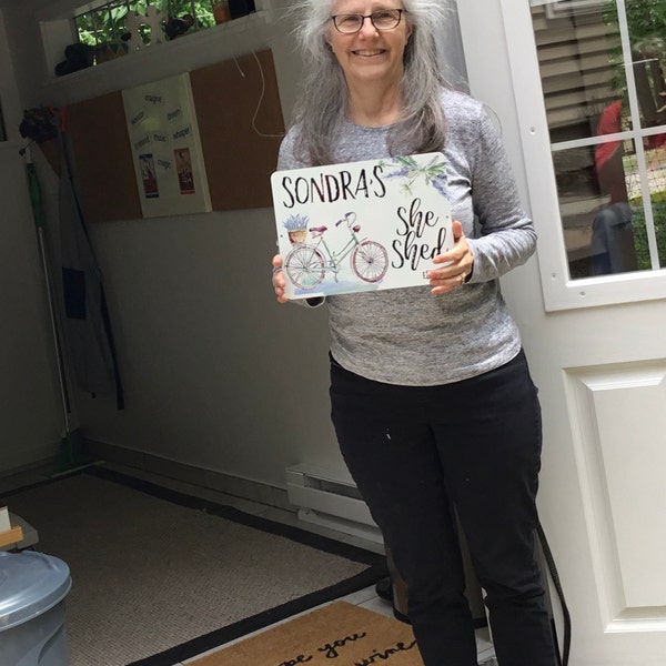 Personalized She Shed Sign, Lavender Custom Woman's Shed Sign, She Shed ...