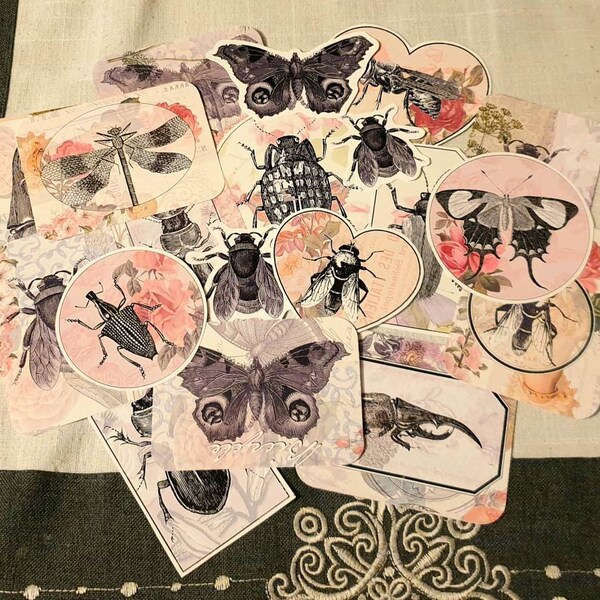 Insect Stickers, Pretty Vintage Style Insect Stickers for Your Planner ...