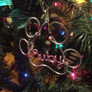 Dog Paw Wire Ornament Handcrafted Wiredog Paw With Pet's Name Dog ...
