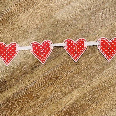 Love Heart Banner in the Hoop Banners Machine Embroidery Designs ...
