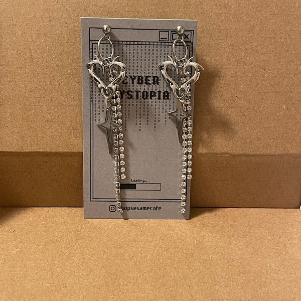 Angel Earrings | Alt Jewelry | Soft Grunge | Y2K Style | Silver Drop ...