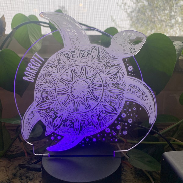 Personalized Sea Turtle Night Light, Sea Turtle Decor, Sea Turtle Art ...