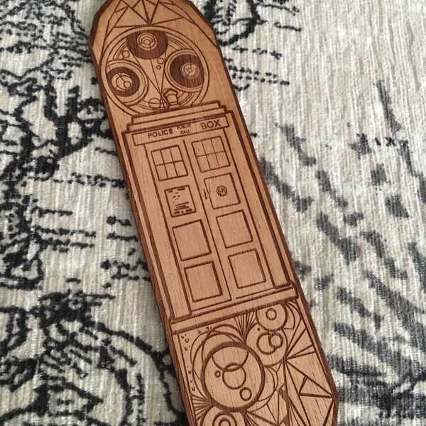 The Dr. Wooden Bookmark | Sci-fi Fantasy Bookmark | Time Lord Woodmark ...