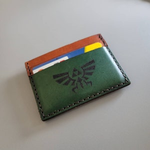 Legend of Zelda Leather Card Holder Wallet Handmade Engraved Leather ...