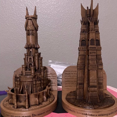 Two Towers Orthanc and Barad-dur Bookends 3D Printed Hand-painted ...
