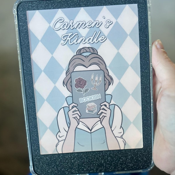Bookish Sticker Inspired Kindle Insert - Neutral Checkered Compatible ...