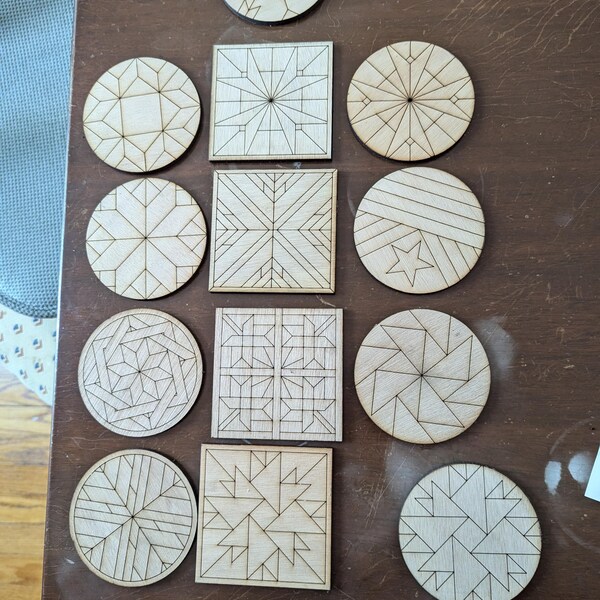 Laser Cut 8-piece Barn Quilt Blanks Supplies for Creative DIY Art Home ...