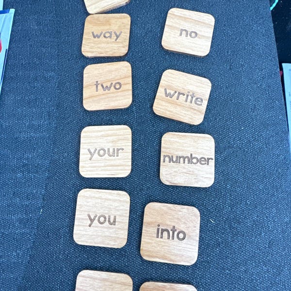 Sight Word Tiles - Laser Engraved 1.5" Wood Squares - Fry 100 - Dolch ...
