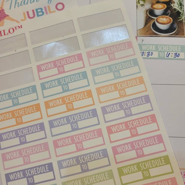 WORK SCHEDULE Stickers - Pastels. Planner Stickers. Calendar Stickers ...