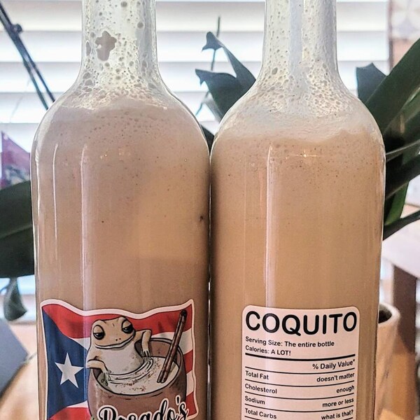 Funny Coquito Nutrition Label (english, Spanish, and a Mixed Version ...