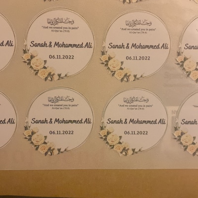 Personalised Nikkah Stickers - Etsy