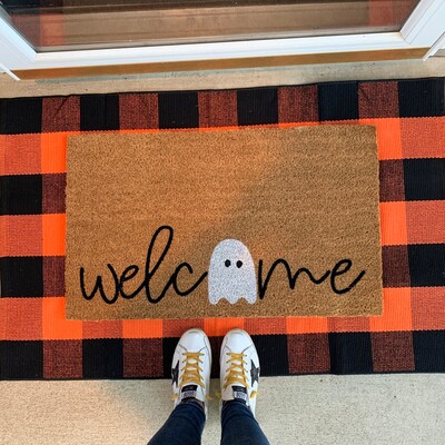 Halloween Doormat, Ghost Welcome Mat, Halloween Decor Outdoor, Boo ...
