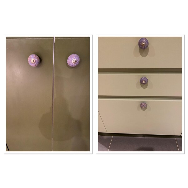 Multicolor Ceramic Knobs Handmade Hand Painted Ceramic Door Knobs Kitchen Cabinet Drawer Pulls ...