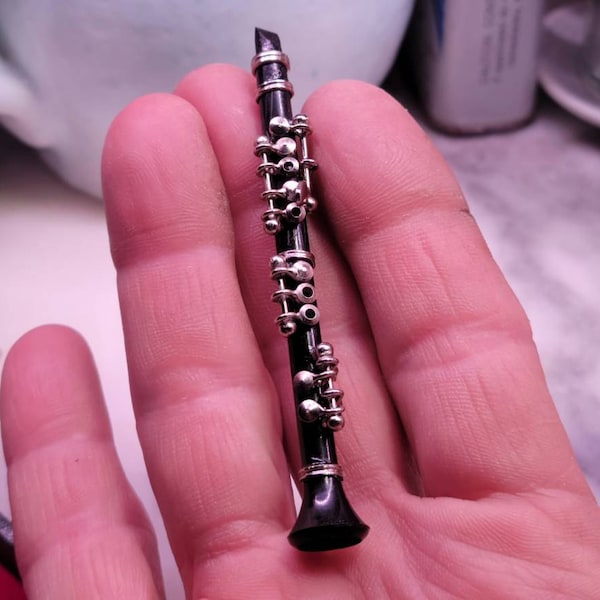 Miniature Clarinet Musical Instrument Model Musician's Gift Dollhouse ...