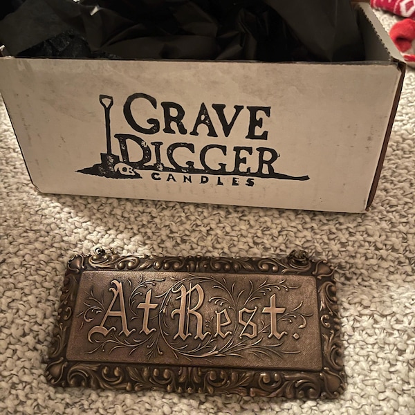 Victorian Coffin Plaque Ornament, Handmade, Cold Cast Bronze, Gothic ...