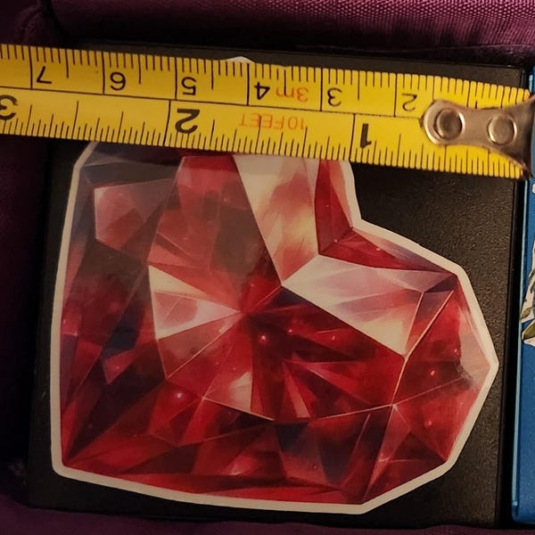 Red Gem Sticker, Ruby Jewel Sticker, Red Heart Diamond Sticker ...