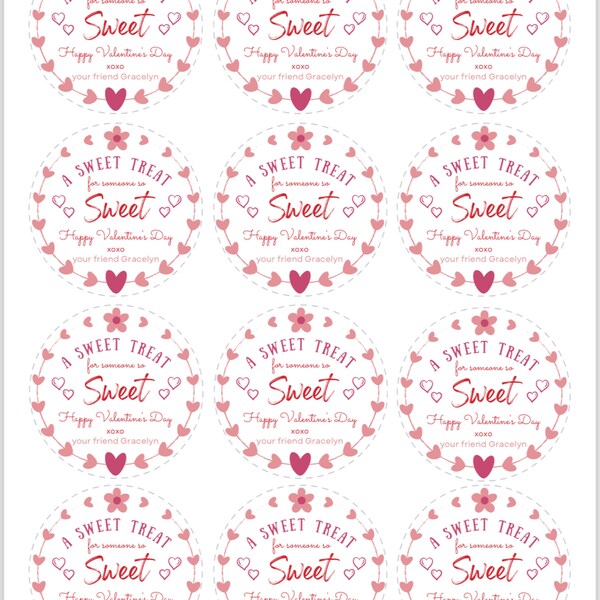 Editable Valentine Sweet Treat Favor Tags Canva Template. Printable ...