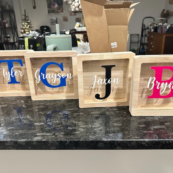 Shimmering Light up Personalized Custom Party Box Table Decoration ...