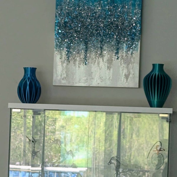 RHINESTONE WALL ART, Crystal Wall Art, Crushed Mirror Art, Minimalist ...