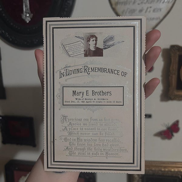 Our Darling Ornate Casket Plaque, Crane & Breed Co., Antique Child ...