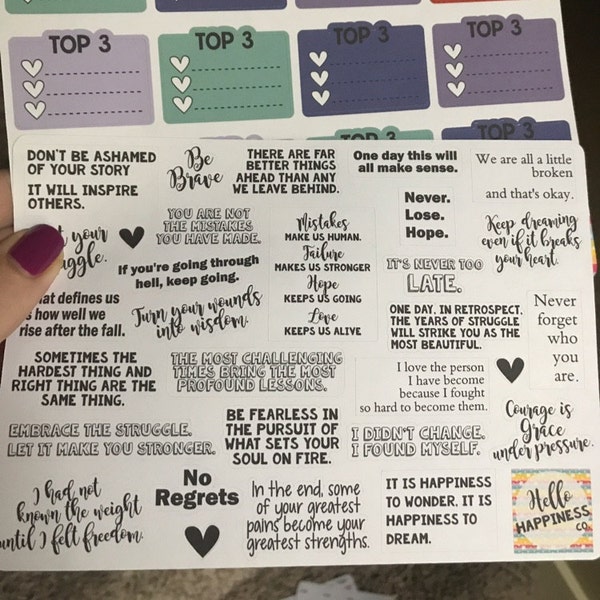 Overcoming Struggle Quote Planner Stickers - Etsy