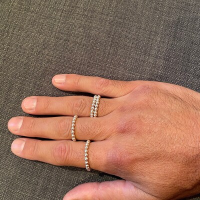 925 Sterling Silver Stretch Rings Stack of 2, Stacked Rings, Womens ...