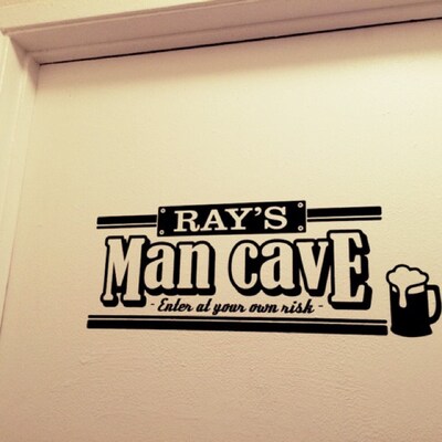 Man Cave Wall Decal Personalized Man Cave Decal Bar Wall Decal Wall ...